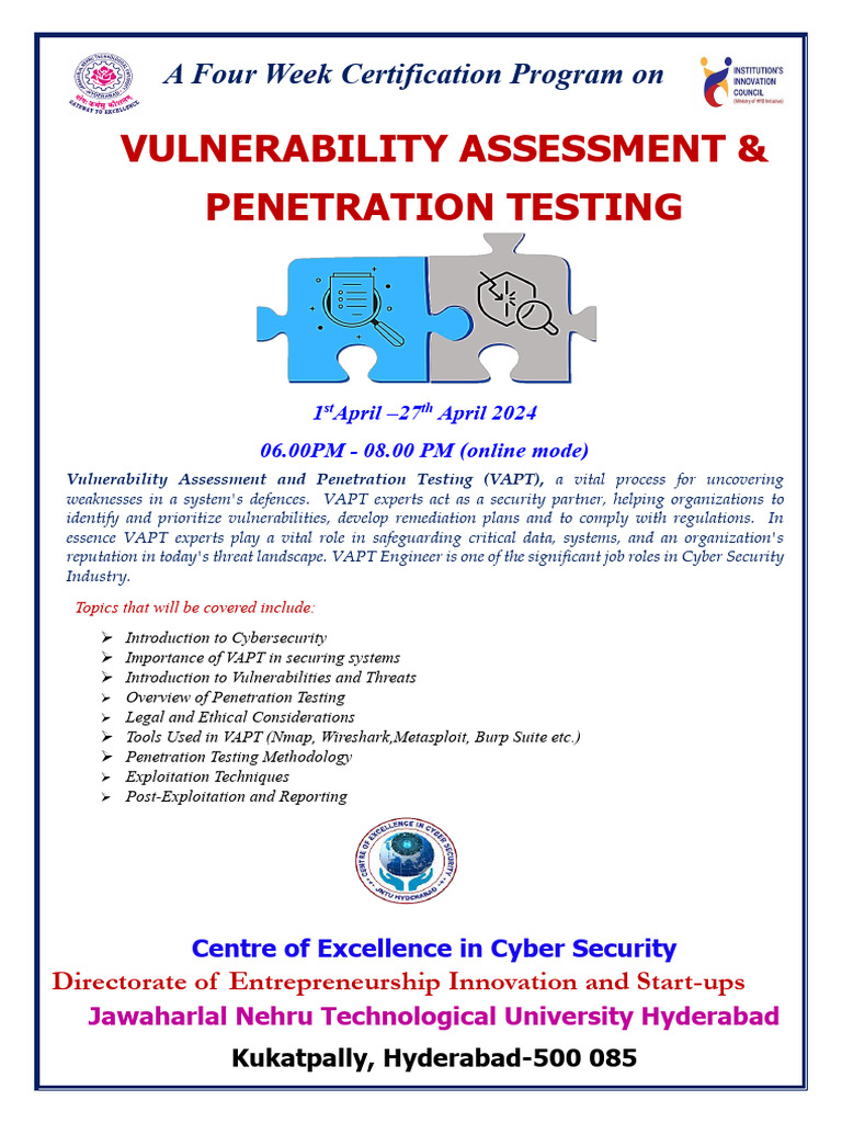 VAPT Certification Program April 2024 | PDF | Penetration Test ...