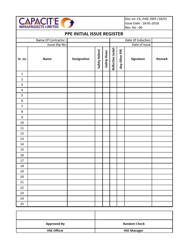 66-PPE Issue Register | PDF