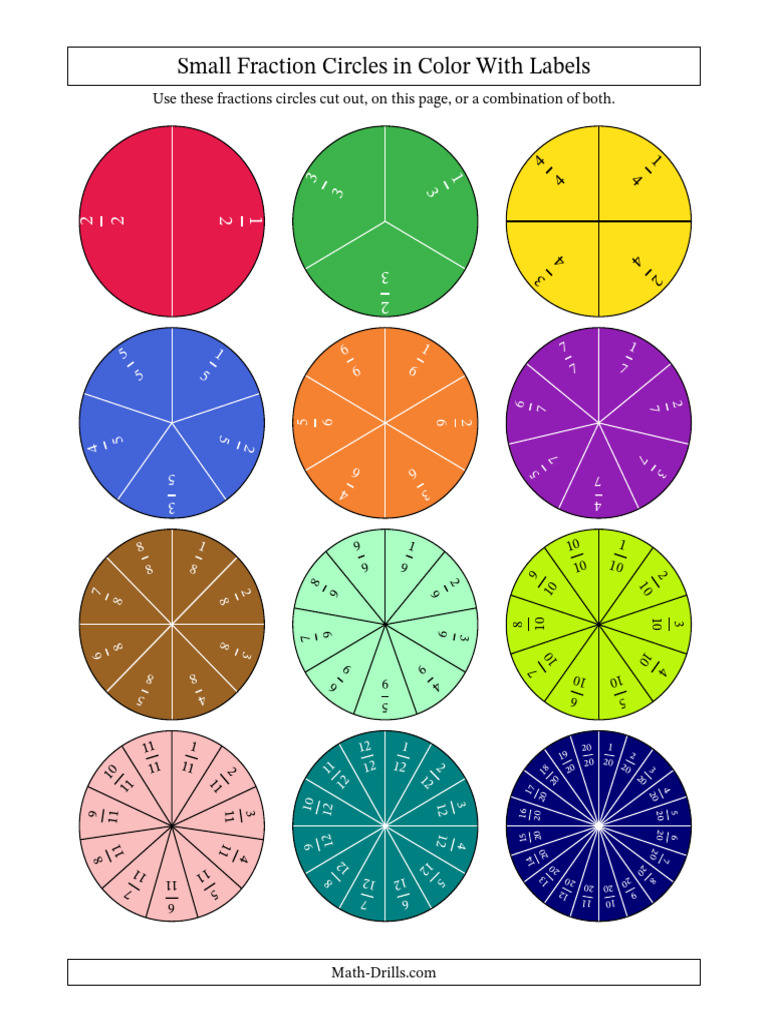 Fraction Circles Small Labels Color.1651089986 | PDF