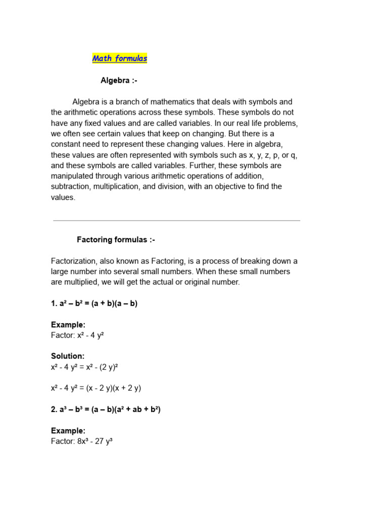 The explanation | PDF | Algebra | Variable (Mathematics)