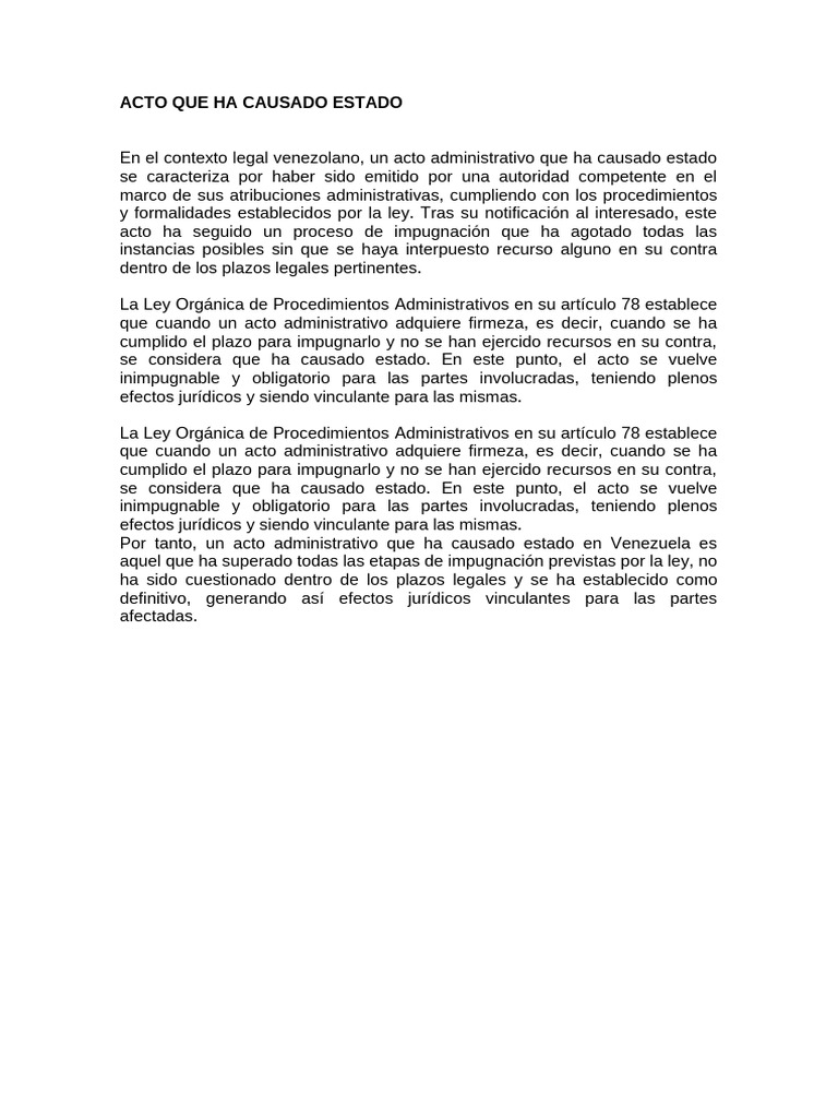 Acto Que Ha Causado Estado | PDF