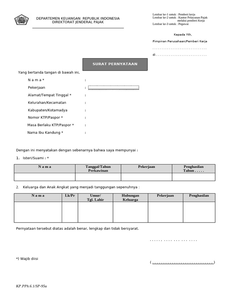 Surat Pernyataan Pajak | PDF