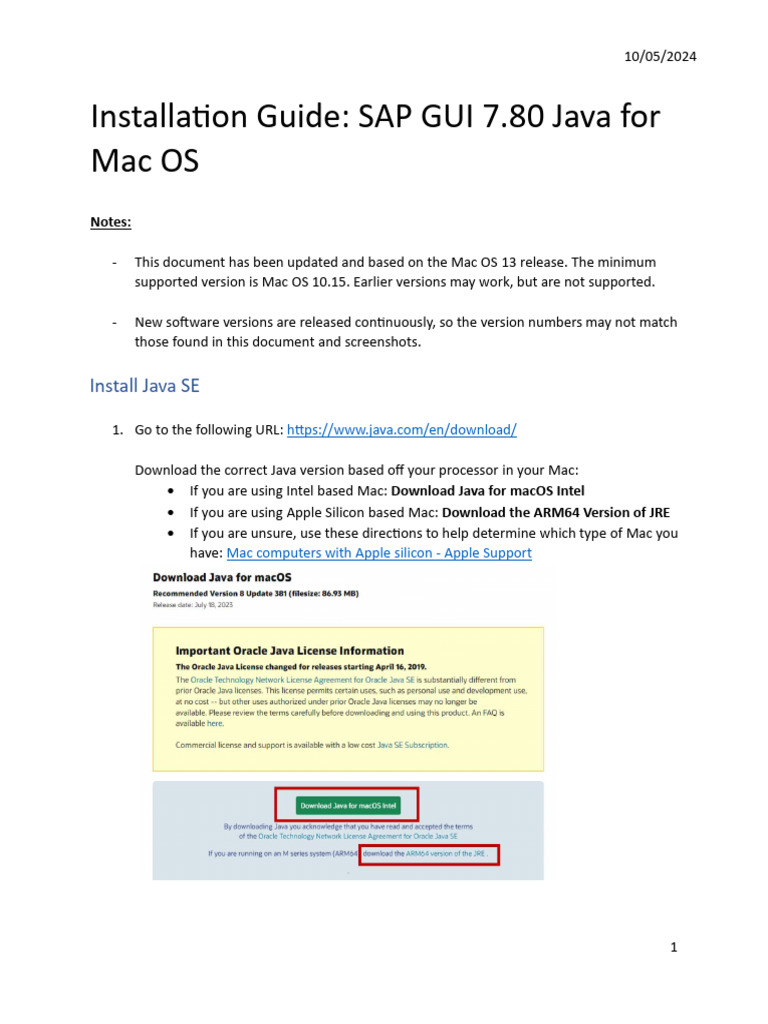 Sapgui770 Mac Installation | PDF | Mac Os | Computing Platforms