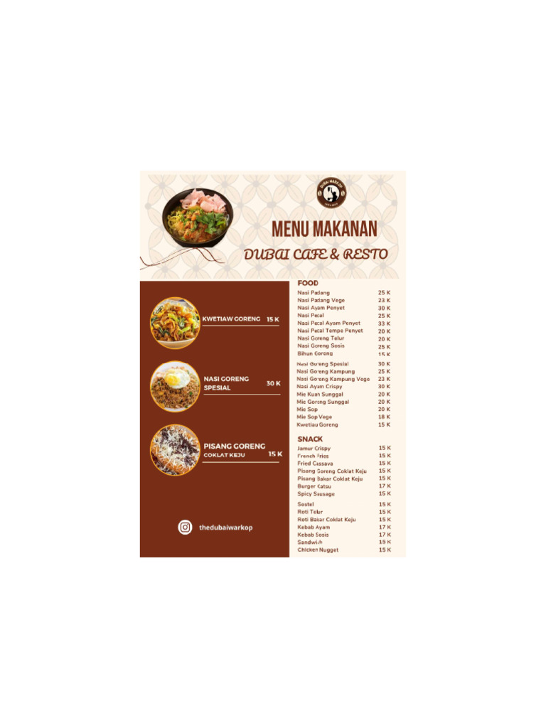 print menu makanan | PDF