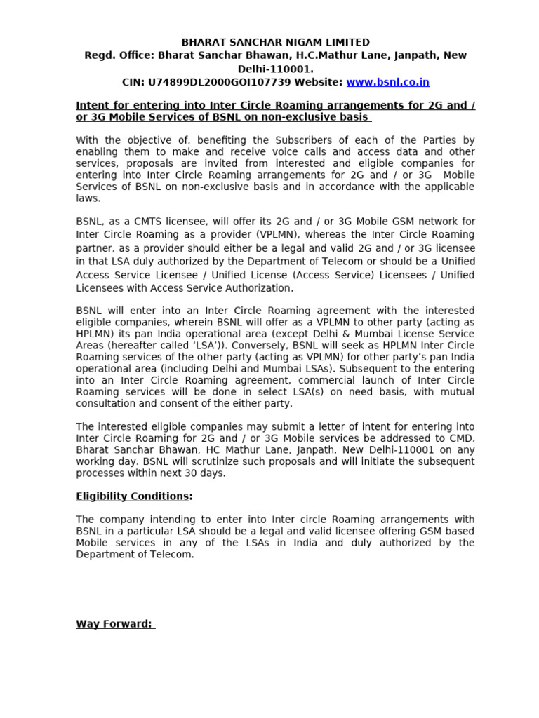 BSNL Seeks Roaming Partners | PDF | Roaming | Digital Technology