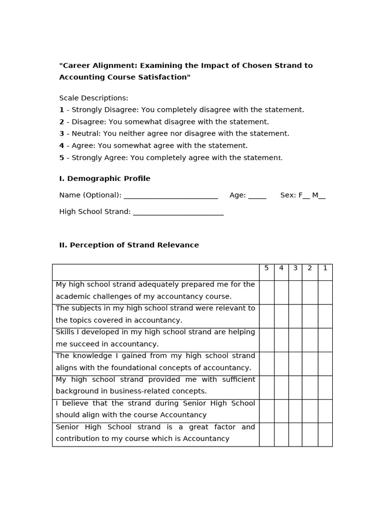 Likert Scale Questionnaire | PDF | Knowledge | Accounting