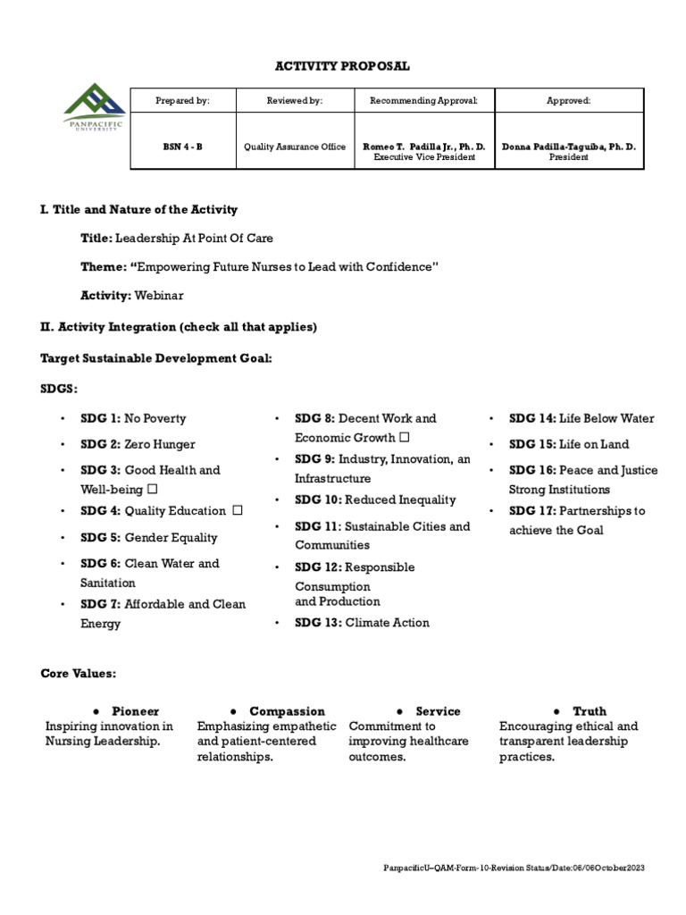 4B Activity Proposal | PDF | Nursing | Economies