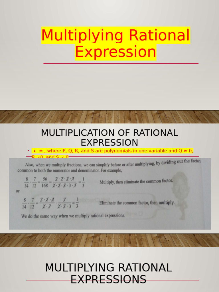 Multiplying Rational Expression | PDF