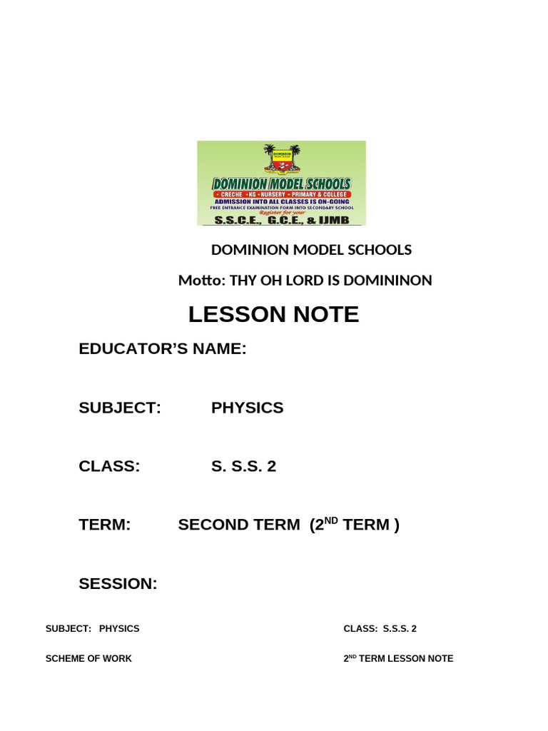Physics SS2 2ND Term Note | PDF | Evaporation | Latent Heat