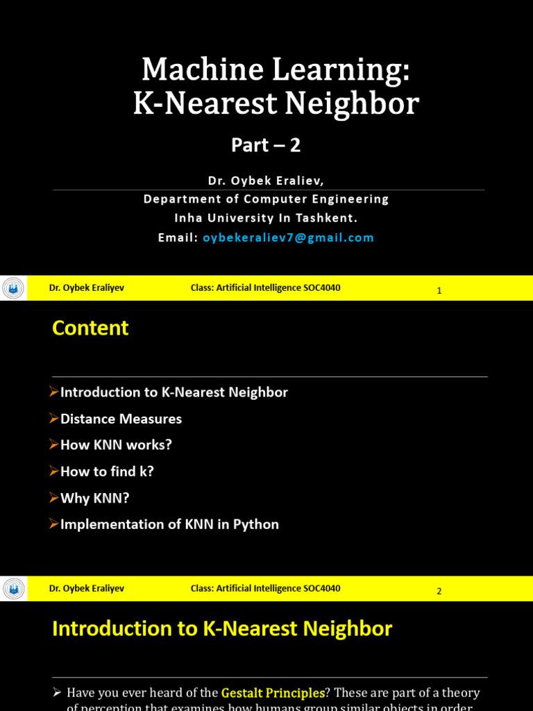 8.2. Machine Learning K Nearest Neighbor | PDF | Norm (Mathematics ...