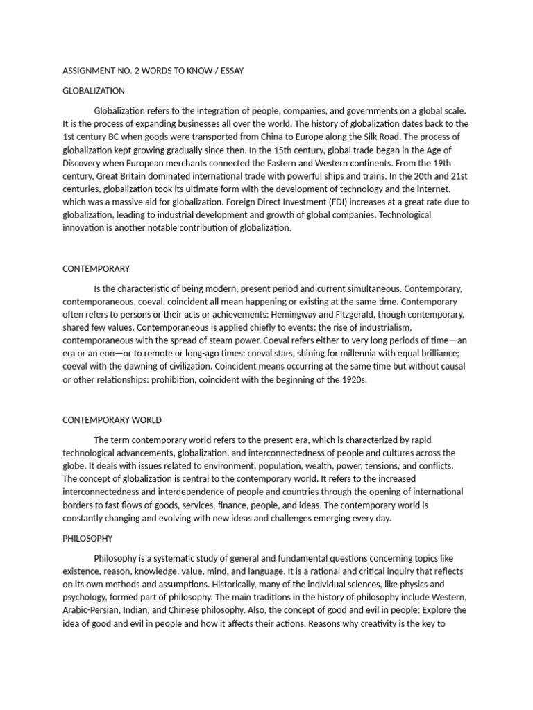 ASSIGNMENT NO 2 | PDF | Globalization | Liberal Arts Education