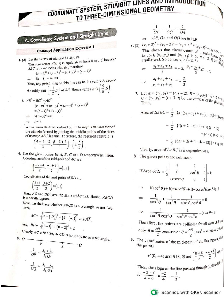 Coordinate System, Straight Lines and Introduct | PDF