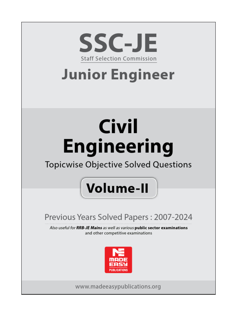 SSC-JE Civil Engineering Solved Papers | PDF | Beam (Structure) | Soil Mechanics