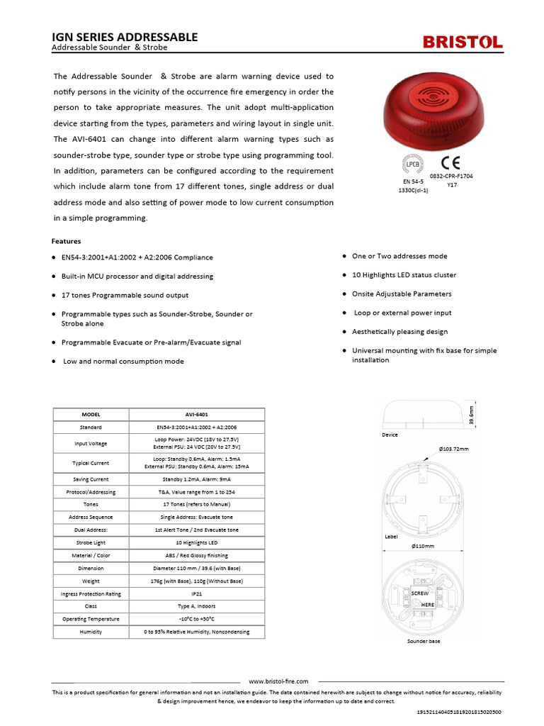IGN-Series Sounder & Strobe | PDF | Computer Engineering | Manufactured ...