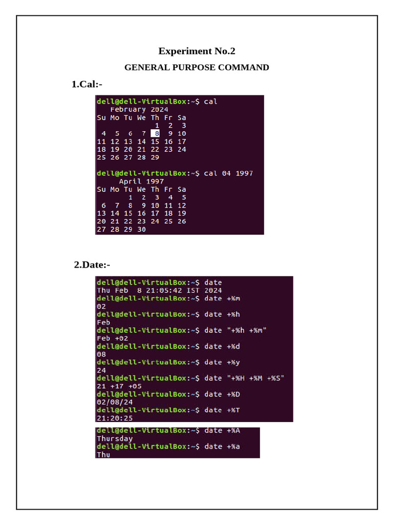 Experiment No2 Linux | PDF