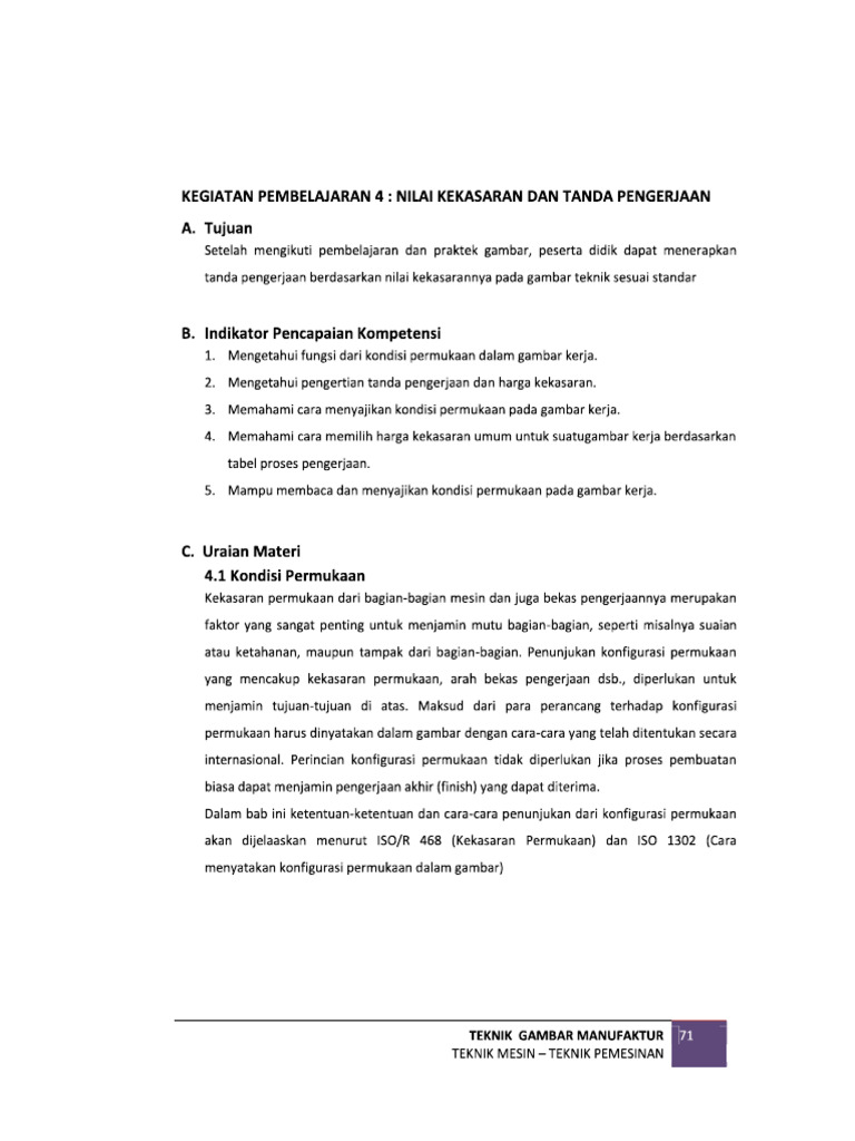 Nilai Kekasaran Permukaan | PDF