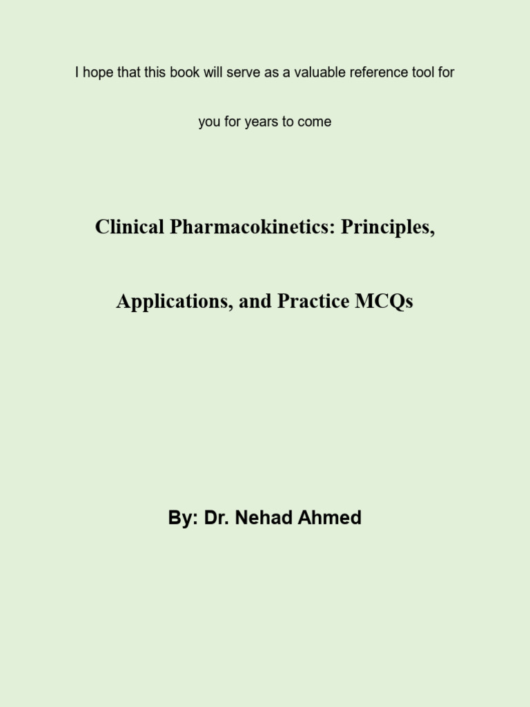 Clinical Pharmacokinetics: Principles, Applications, and Practice MCQs ...