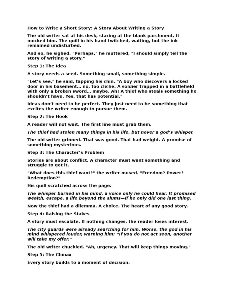 How To Write A Short Story | PDF
