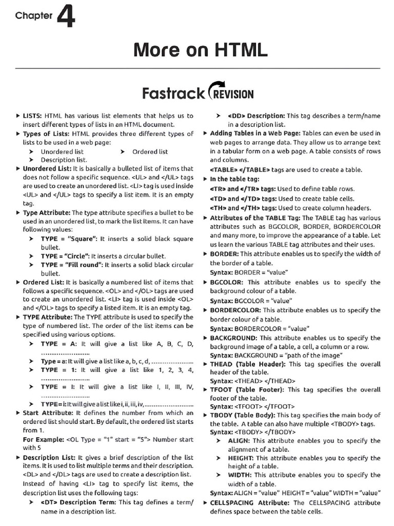 More On HTML Important Question | PDF