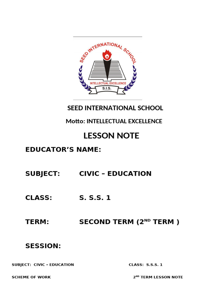 Civic SS1 Education 2ND Term Note | PDF | Liberty | Rule Of Law