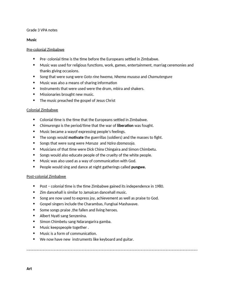 Grade_3_VPA_notes | PDF