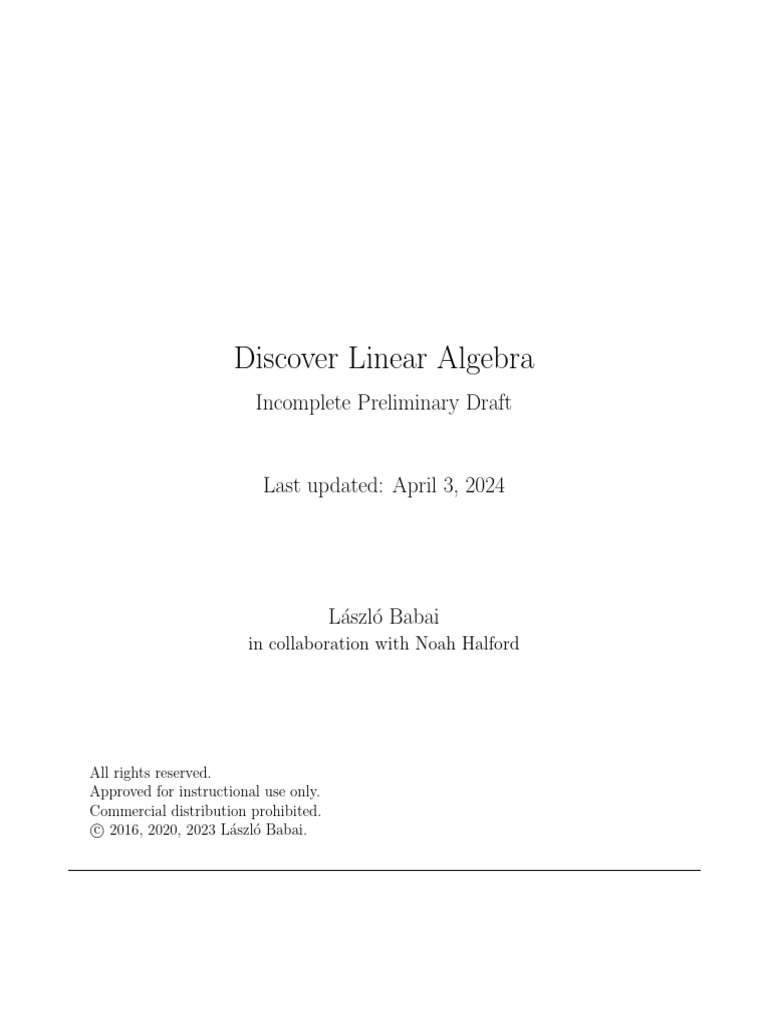 Lin Alg Book | PDF | Matrix (Mathematics) | Field (Mathematics)