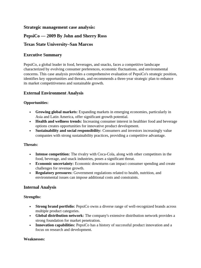 Strategic Management Case Study | PDF | Sustainability | Supply Chain