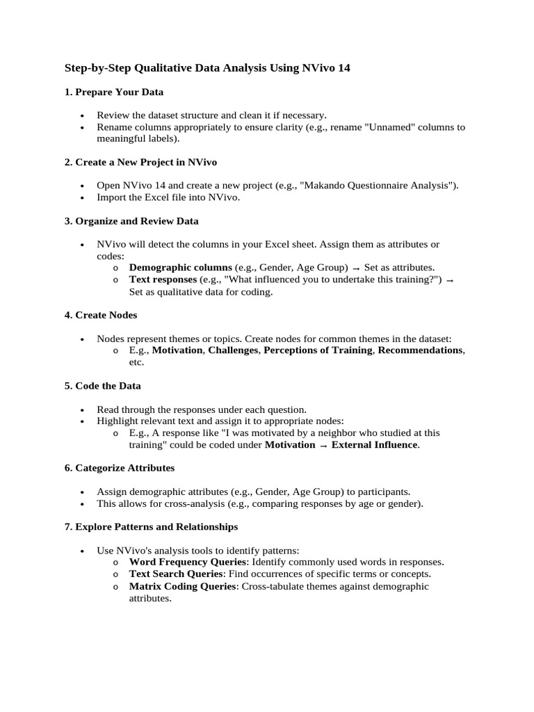 Step-By-Step Qualitative Data Analysis Using NVivo 14 | PDF