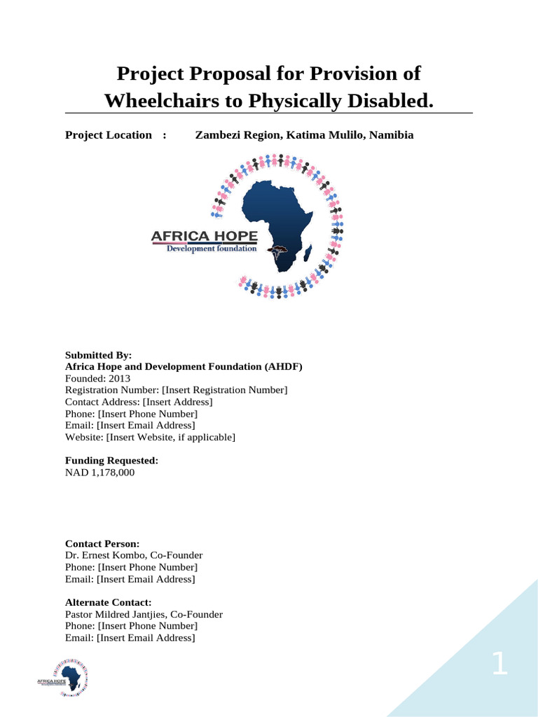 Project Proposal For Provision of Wheelchairs To Physically Disabled ...