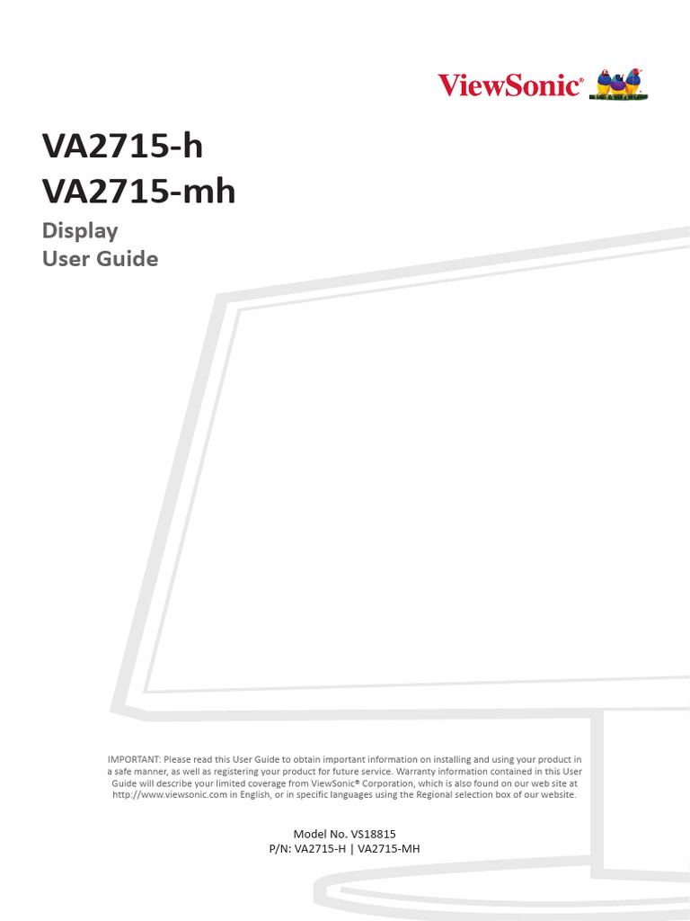 VA2715-h VA2715-mh UG ENG | PDF | Computer Monitor | Display Resolution