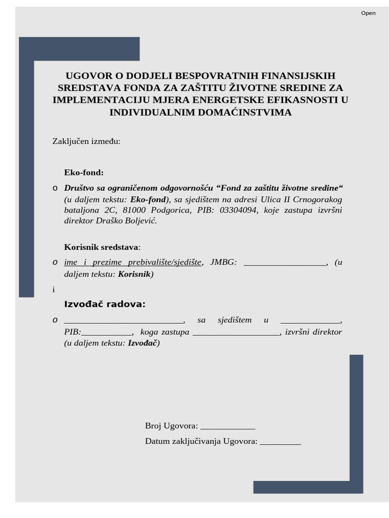 04 Nacrt Trilateralnog Ugovora - EE domacinstva | PDF