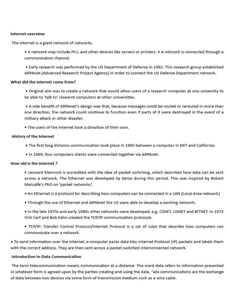 unit -1 cn-1 | PDF | Network Topology | Osi Model