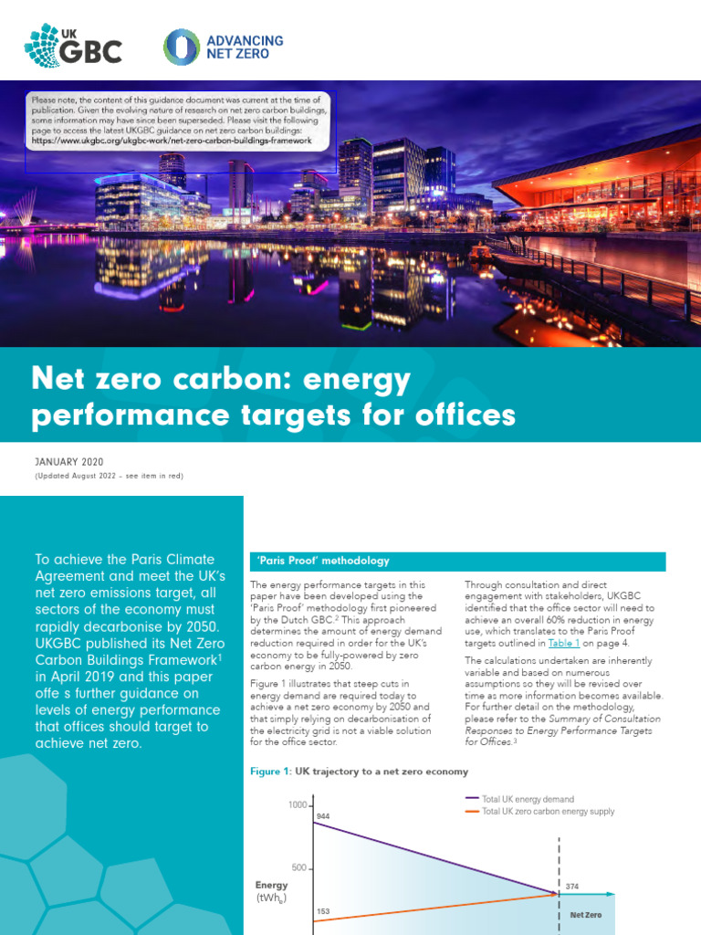 UK Green Building Council (UKGBC) - Net zero carbon energy performance ...