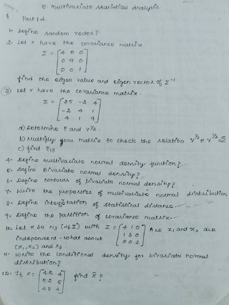 Multivariato Statistical Analysis | PDF