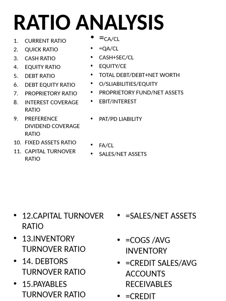 Ratio Analysis | PDF