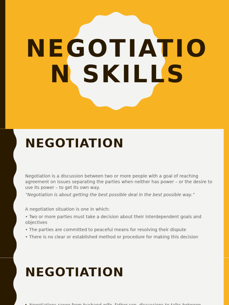 Negotiation Skills | PDF | Negotiation | Social Psychology