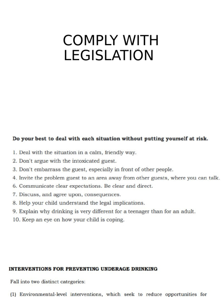 Comply With Legislation | PDF