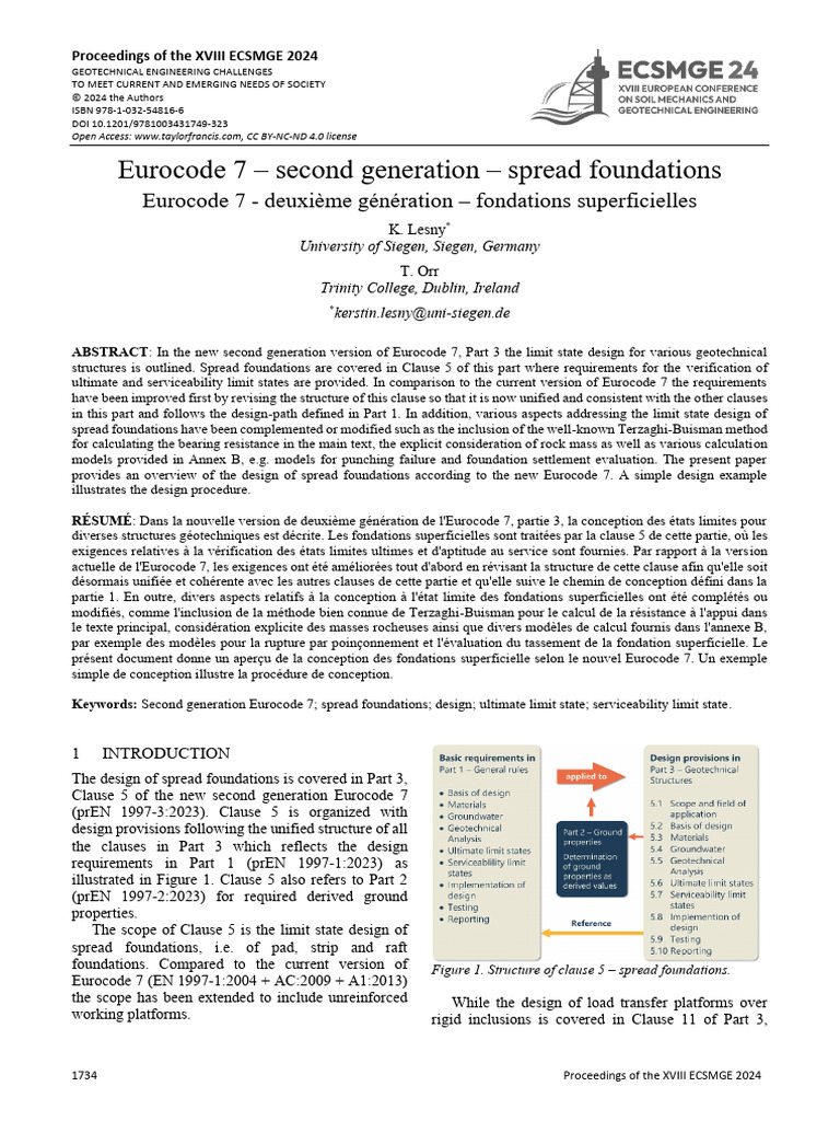 Eurocode 7 - Second Generation - Spread Foundation | PDF | Geotechnical Engineering ...
