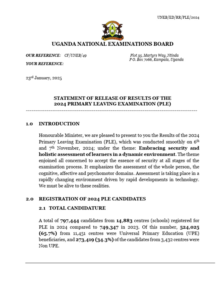 2024 PLE Results Overview and Analysis | PDF | Geometry