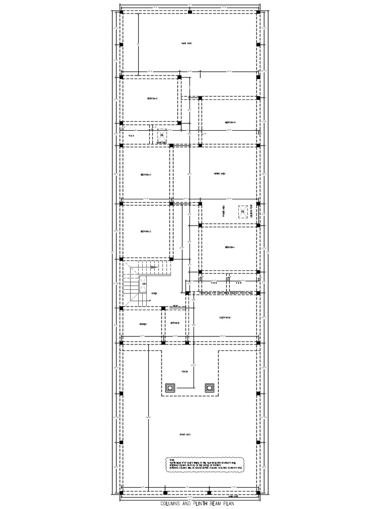 Model - Columns & Plinth Beam Plan-Model | PDF