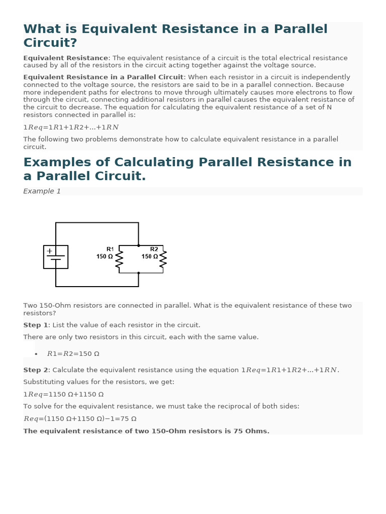 Equivalent Resistence | PDF | Series And Parallel Circuits | Resistor