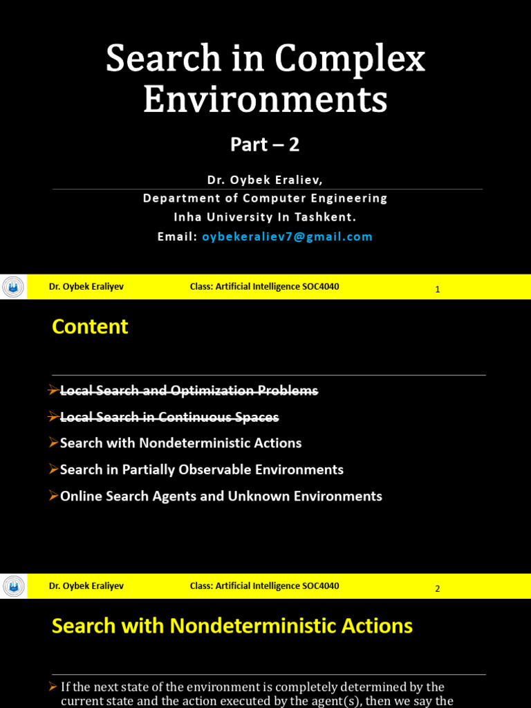 3.2. Search in Complex Environments | PDF | Artificial Intelligence | Intelligence (AI) & Semantics
