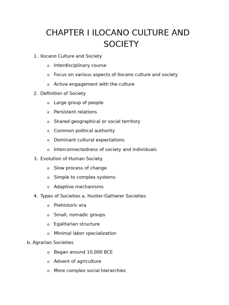 Ilocano Culture and Society Overview | PDF | Society | Liberal Arts ...