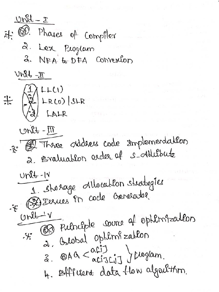 cs3501 Compiler Design Important Questions | PDF