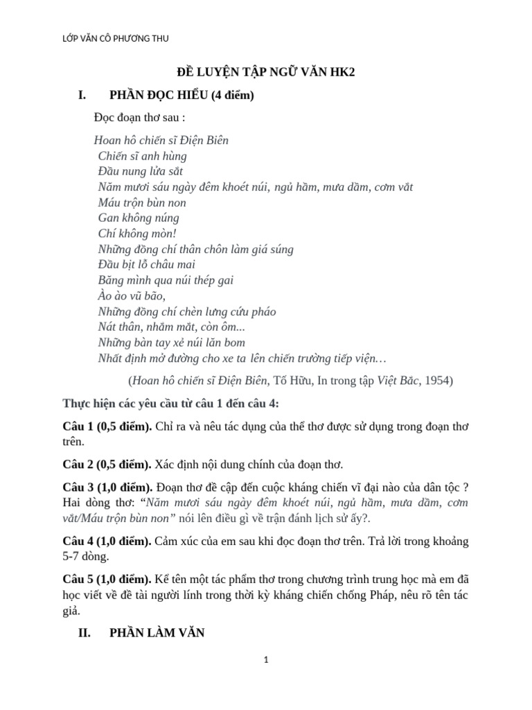 7. Đề luyện hk2 | PDF