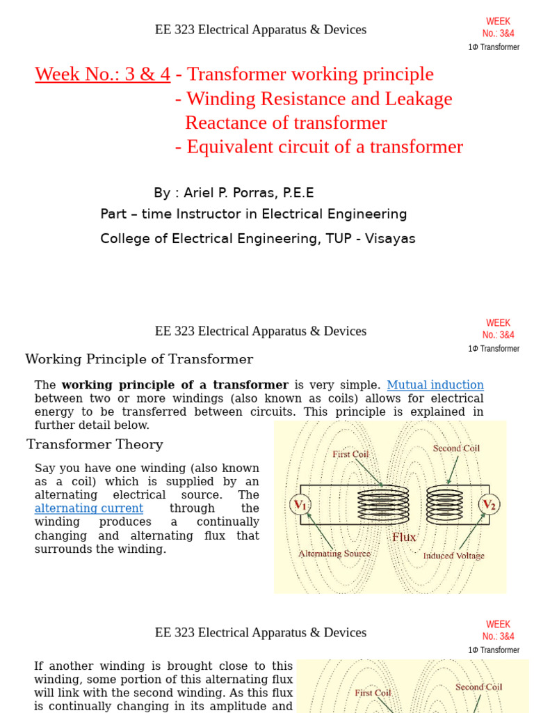 Transformer Working Principles & Theory | PDF | Transformer | Inductor