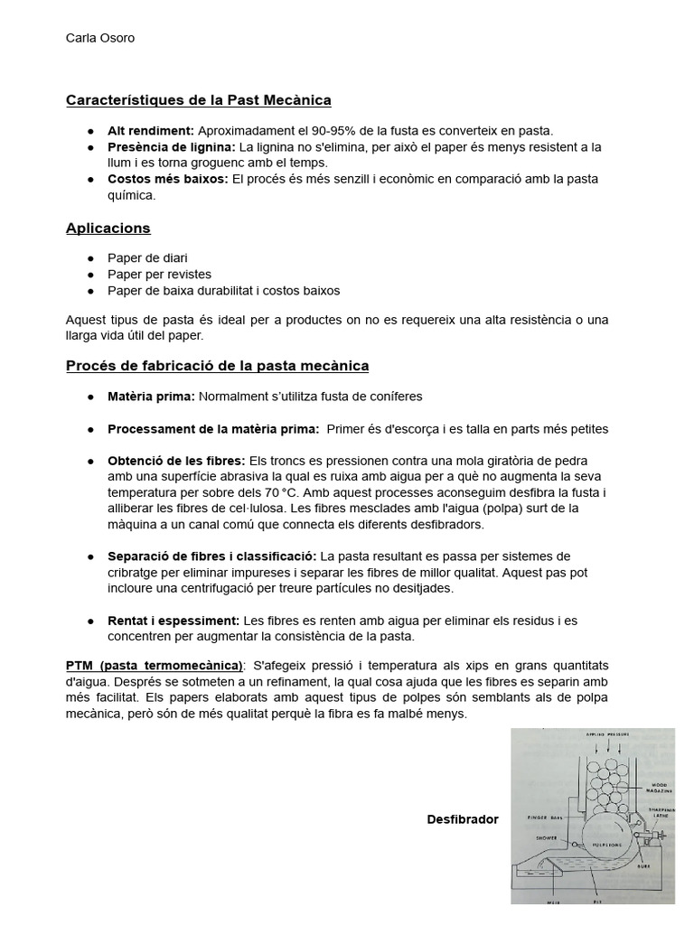 Resum Tipus de Pasta de Paper | PDF