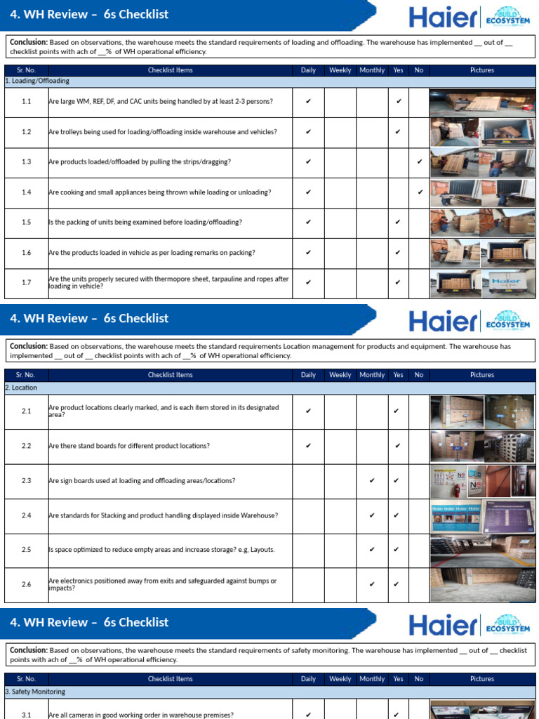 6S Checklist 01.01. 2025 | PDF | Warehouse