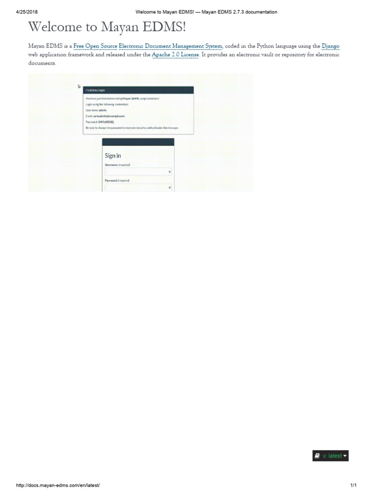 Welcome to Mayan Edms Mayan Edms 273 Documentationpdf Compress | PDF