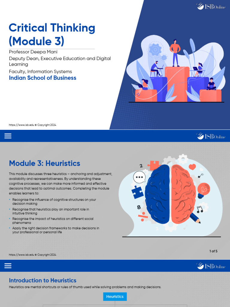 Critical Thinking Module 3 | PDF | Heuristic | Representativeness Heuristic